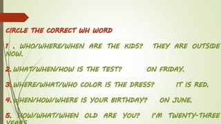 Wh questions in English | PPT