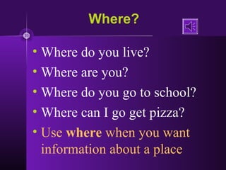 Wh questions lesson plan | PPT