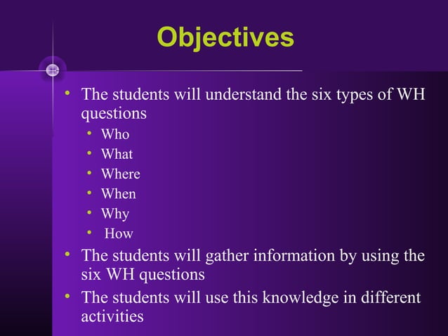 Wh questions lesson plan | PPT