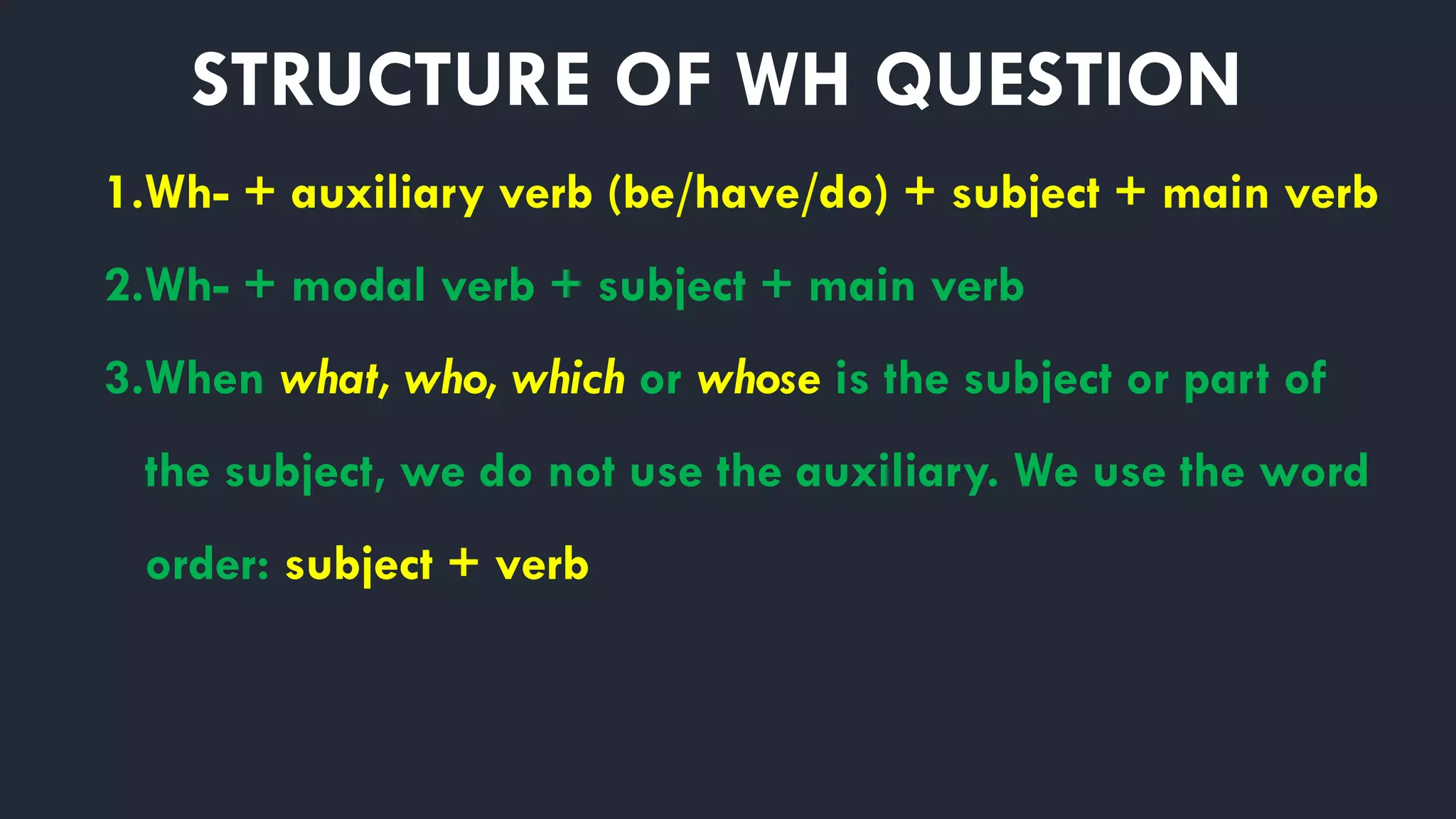 Wh question words | PDF