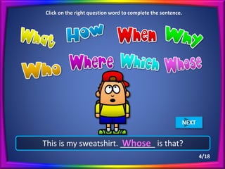 WH QUESTION WORDS ENGLISH BASIC 5 The easiest | PPT