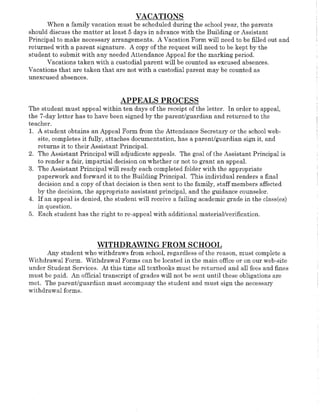 WHS Parent Student Handbook 2015/2016 | PDF