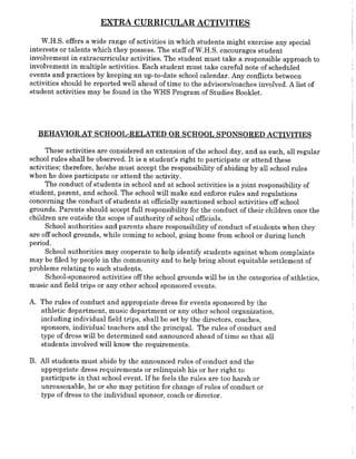 WHS Parent Student Handbook 2015/2016 | PDF