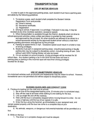 WHS Parent Student Handbook 2015/2016 | PDF