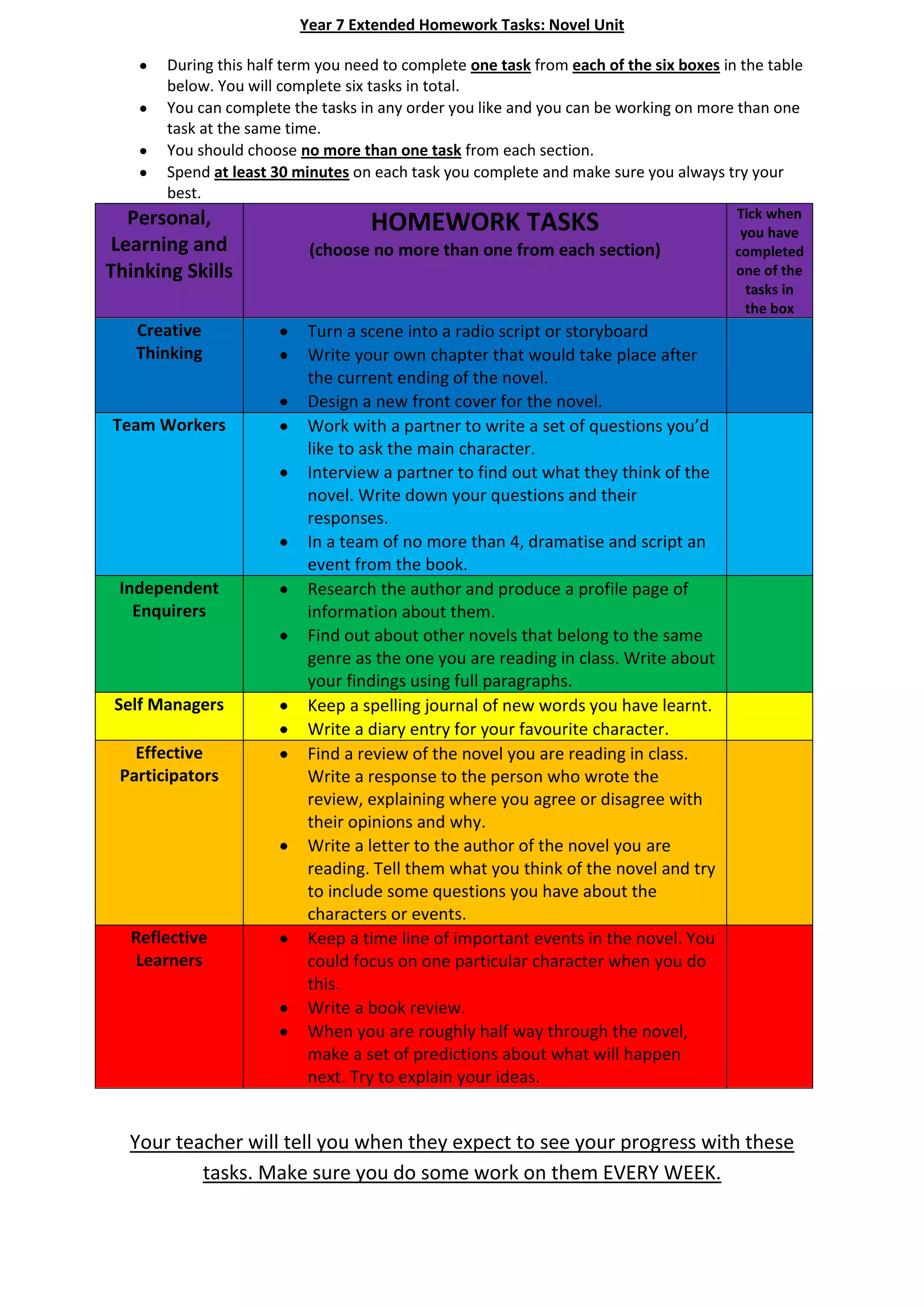 Whs english homework design | PDF