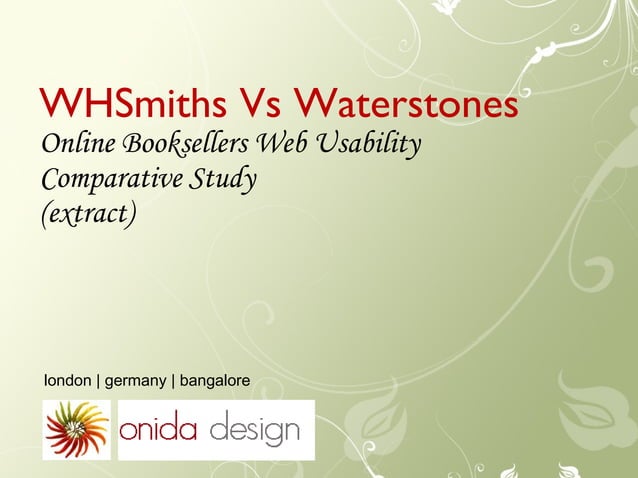 Whsmith Waterstones Web Usability | PPT