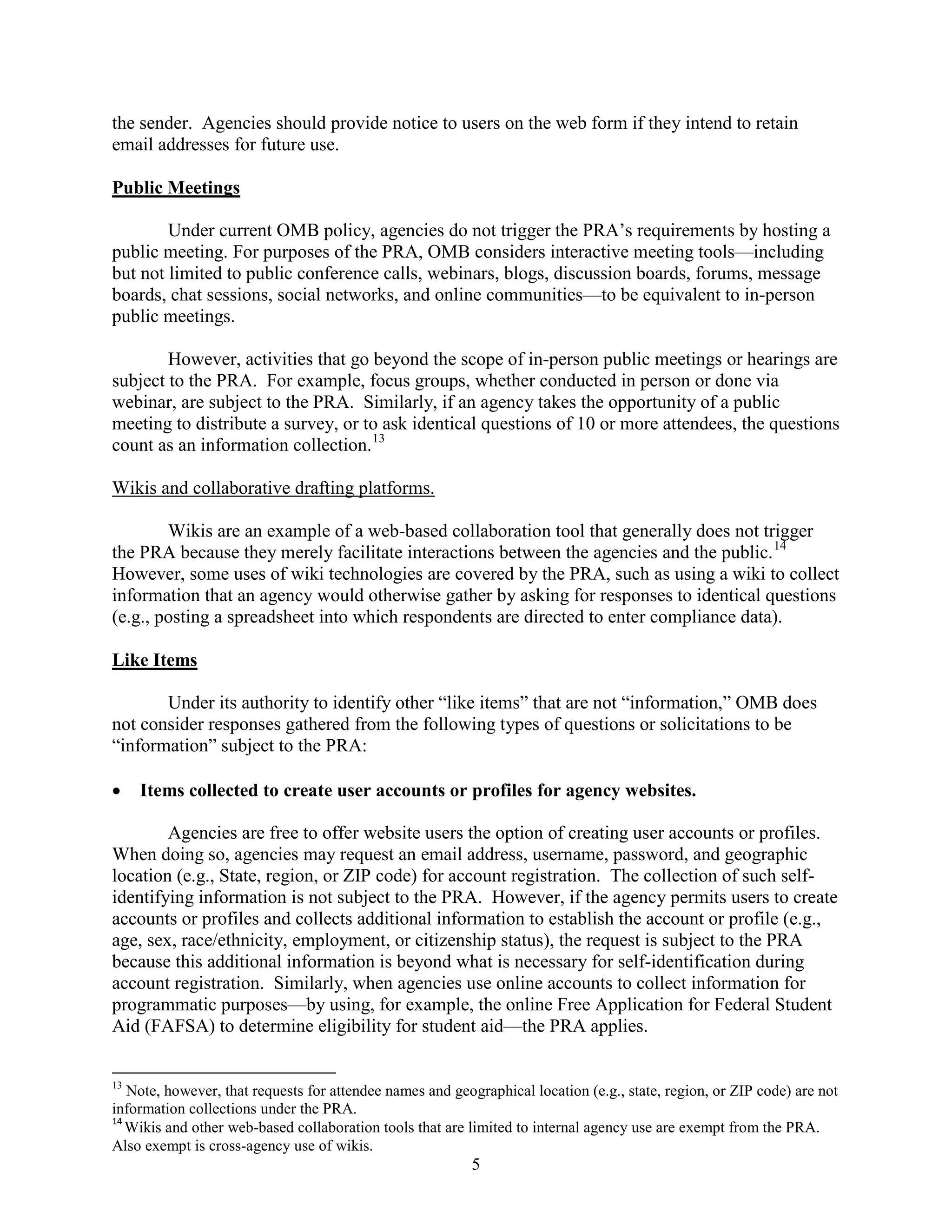 Presidential Memo - Social Media and the Paperwork Reduction Act | PDF