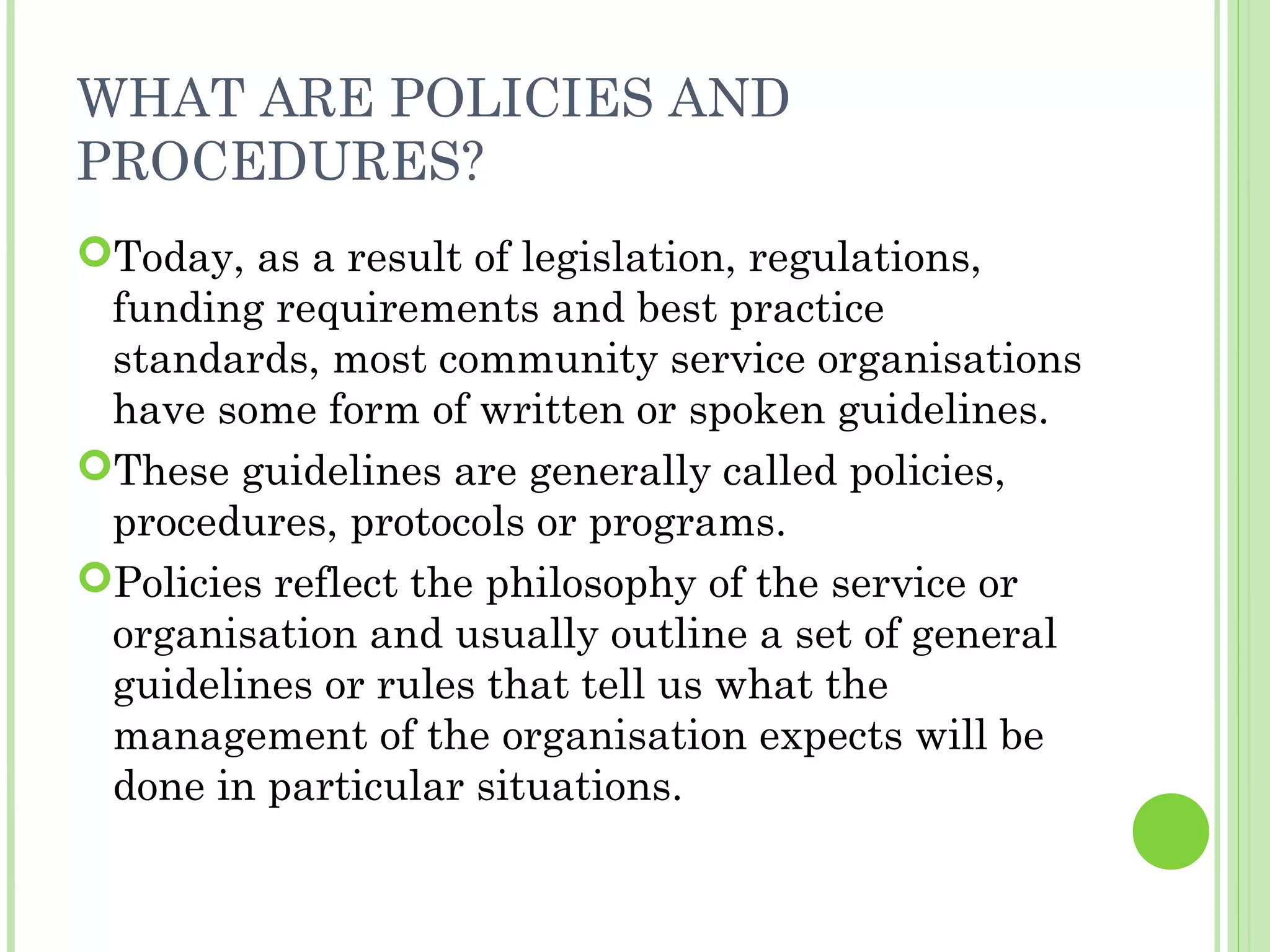 FOLLOW POLICIES AND PROCEDURES.. wk 3 powerpoint | PPT