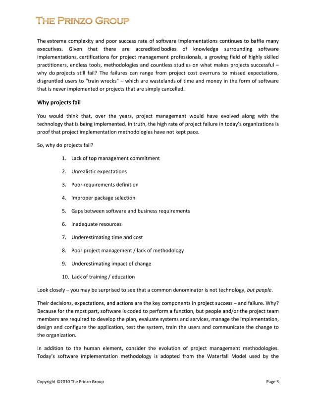 Preempting ERP Project Failure | PDF