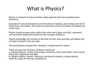 Wht is physics | PPT