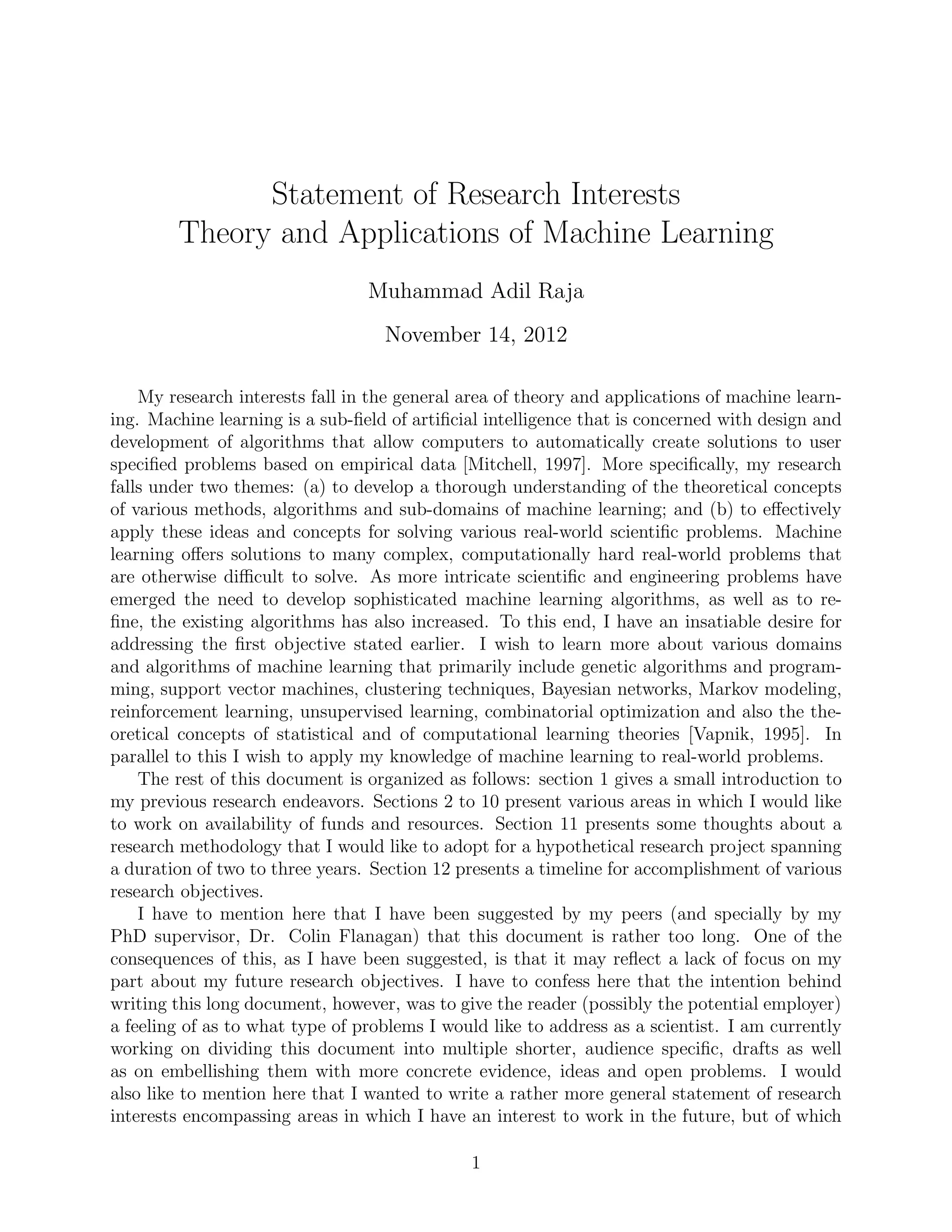 Statement of Research Interests | PDF