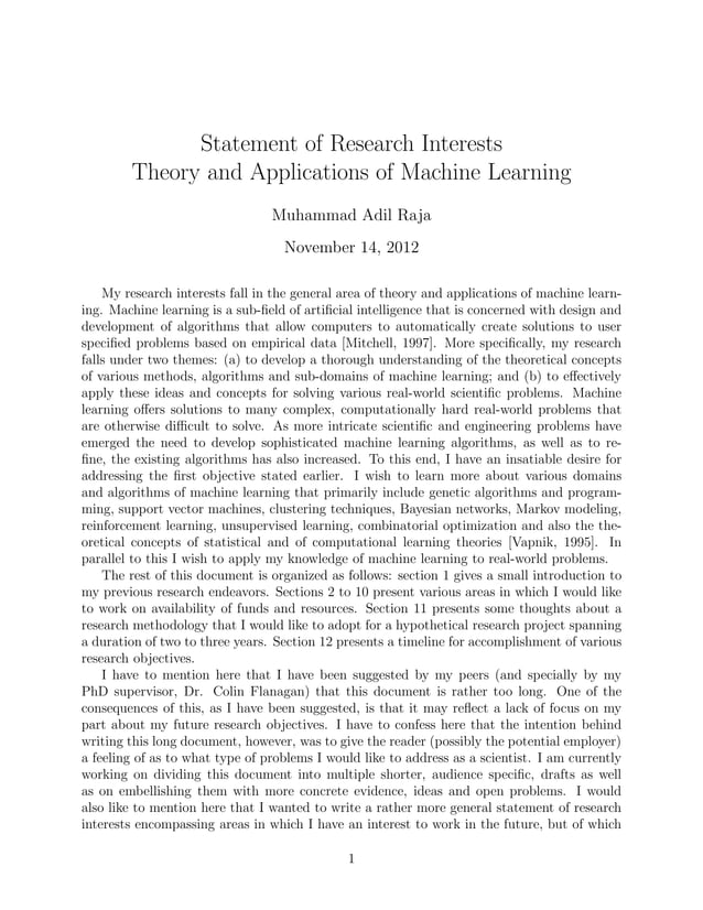 Statement of Research Interests | PDF