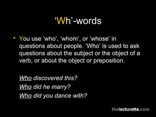 'Wh'-words | PPT