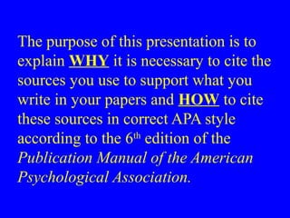 Why & How to Write APA Style Citations & References.ppt