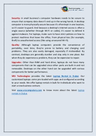 Why a Laptop is better than a Desktop? | PDF