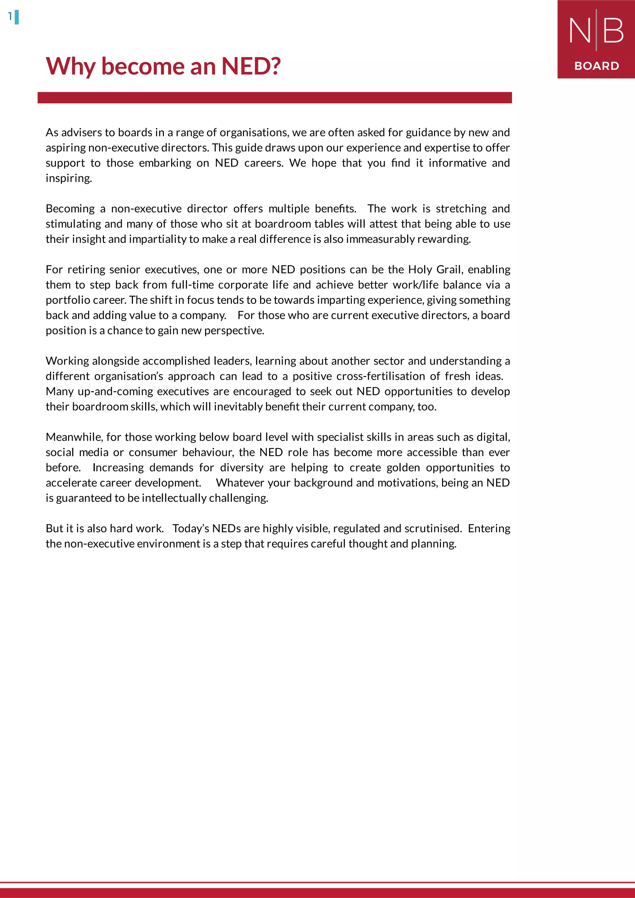 BECOMING A NON-EXECUTIVE DIRECTOR | PDF
