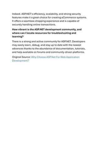 why-choose-asp.net-for-web-application-development.pdf | Web Development | Internet
