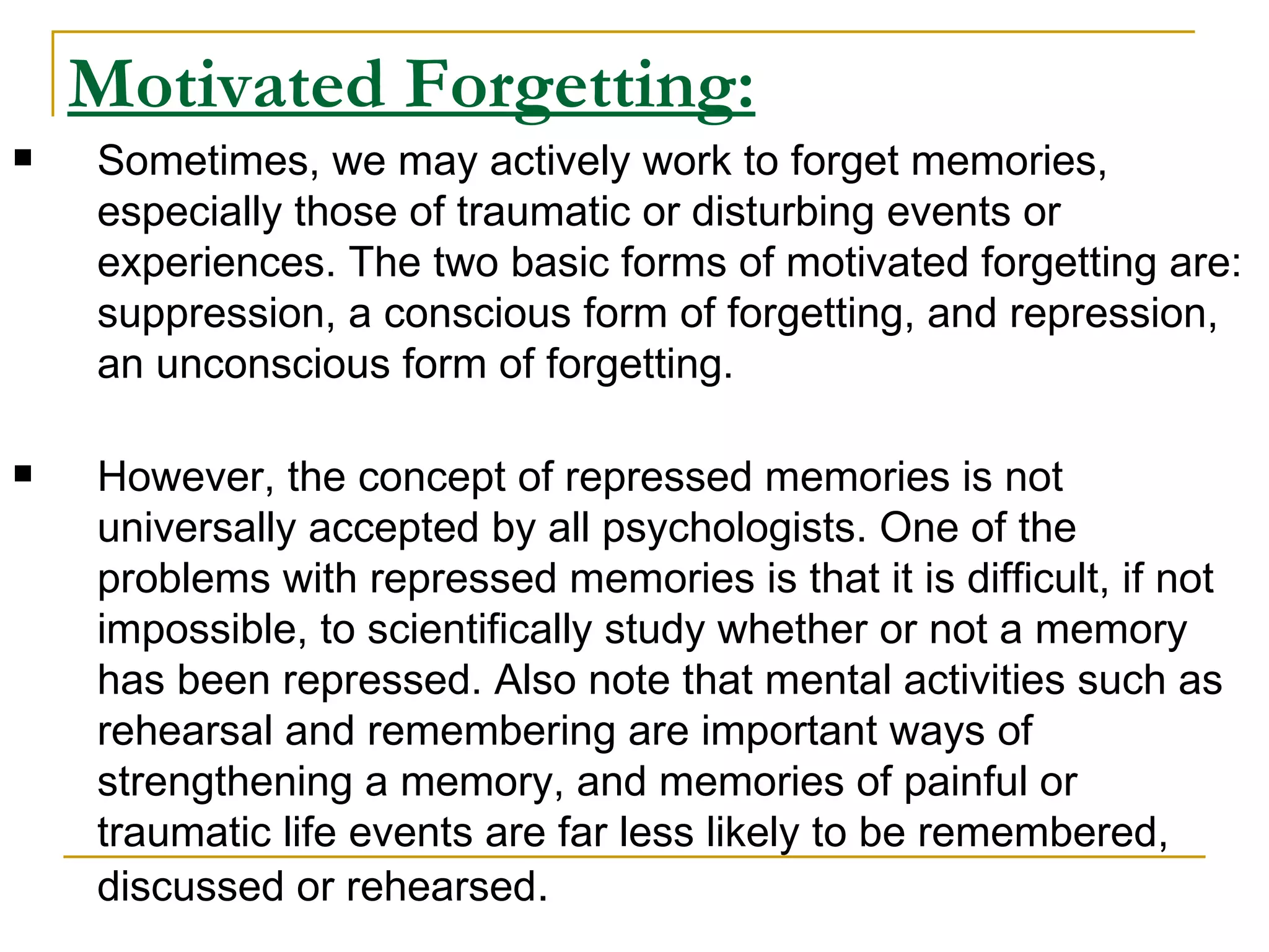 Why Do We Forget | PPT