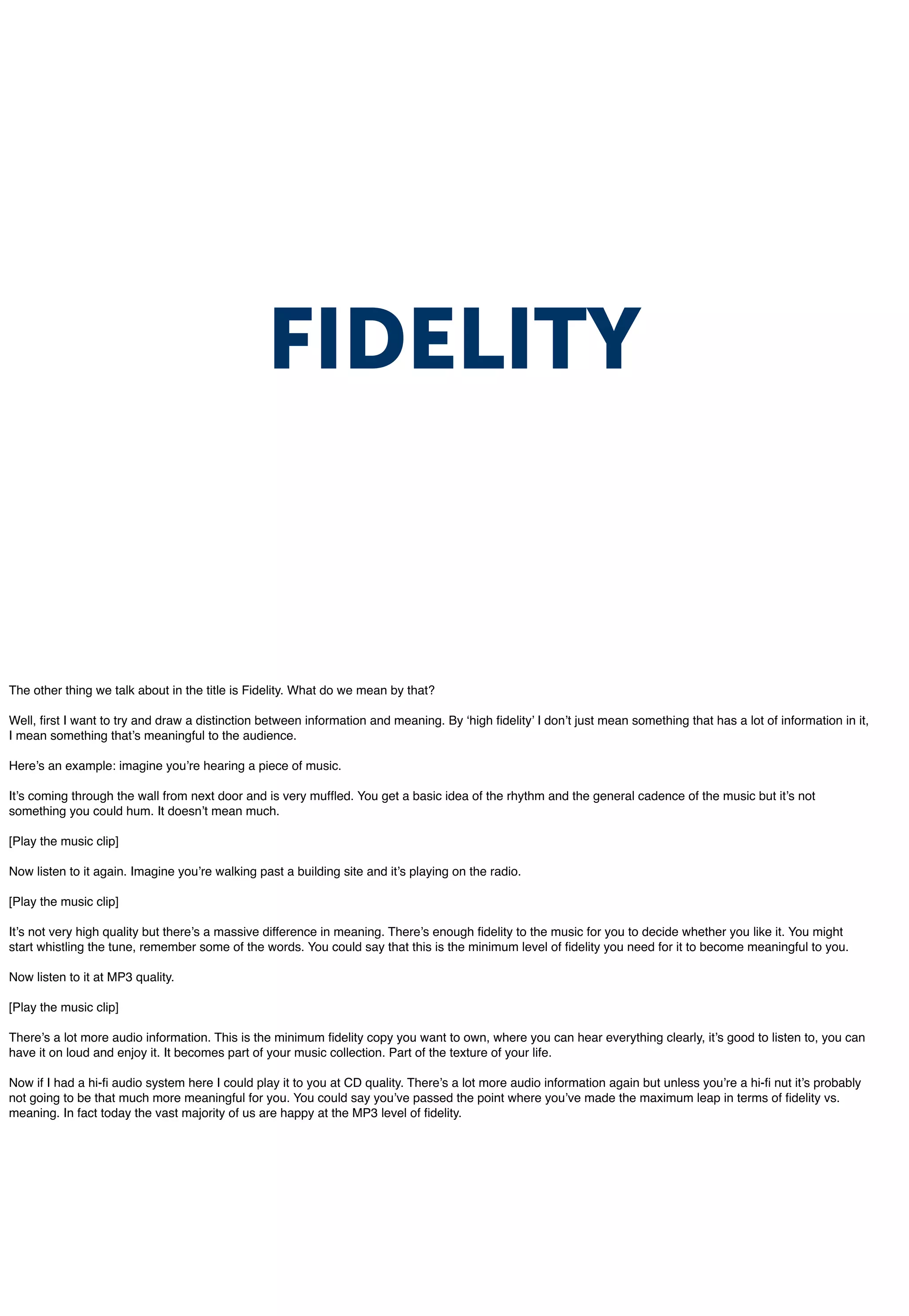 Why Fidelity Matters | PDF