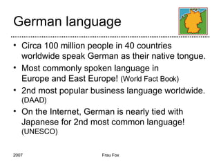 Why German in SLP | PPT | Business | Business and Finance