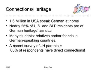 Why German in SLP | PPT | Business | Business and Finance