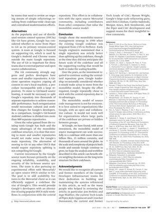 Why Google Stores Billions of Lines of Code in a Single Repository | PDF