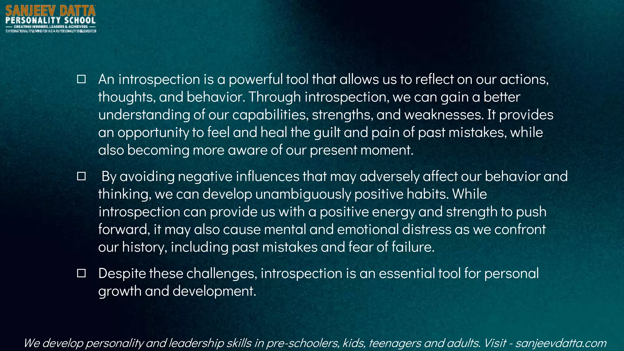 Why is Self Introspection Important? | PPTX | Mental Health | Diseases and Conditions