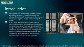 Why is Self Introspection Important? | PPTX | Mental Health | Diseases and Conditions