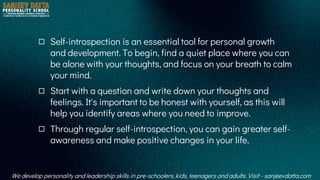 Why is Self Introspection Important? | PPTX | Mental Health | Diseases and Conditions