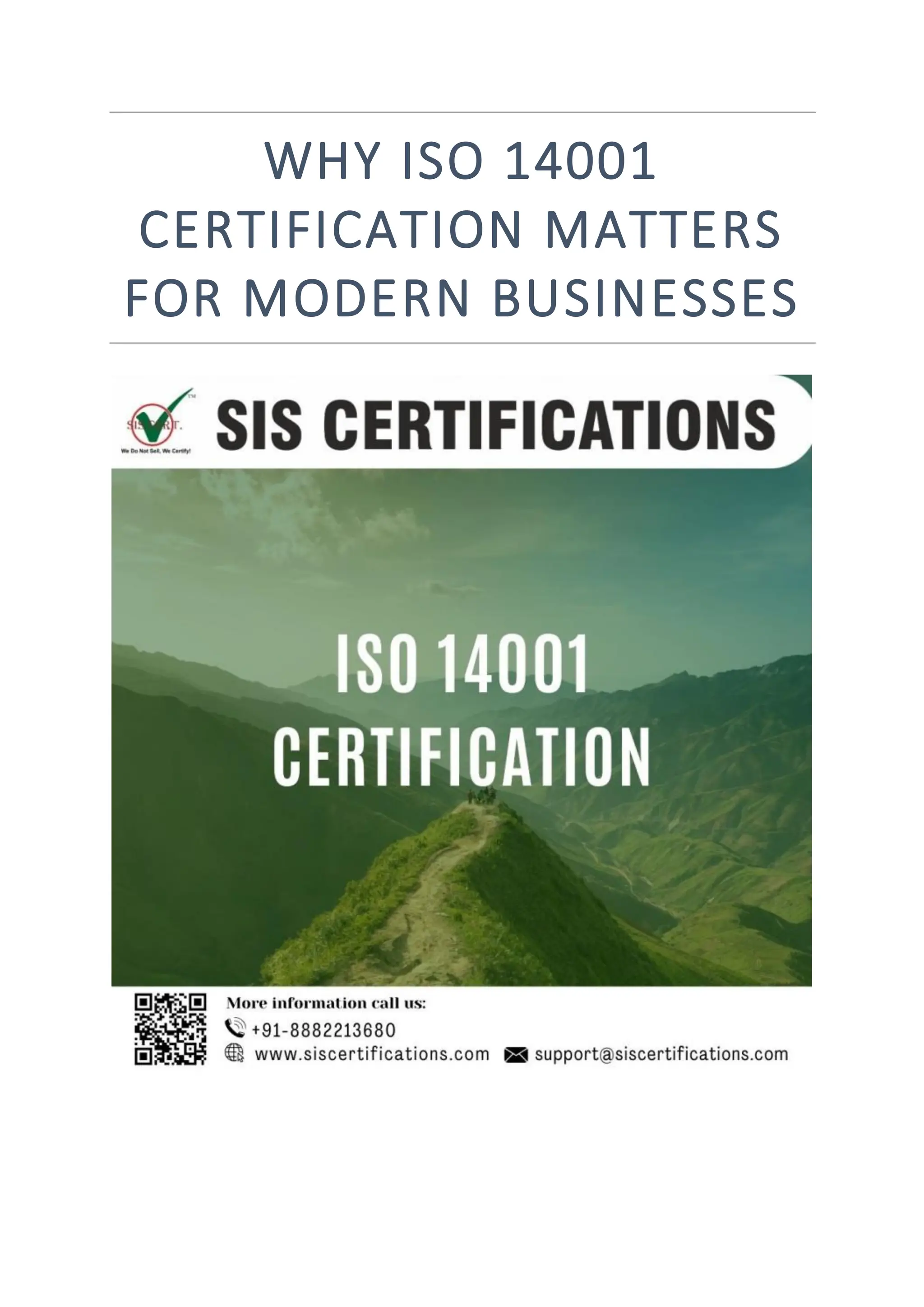 Why ISO 14001 Certification Matters for Modern Businesses | PDF | Free ...