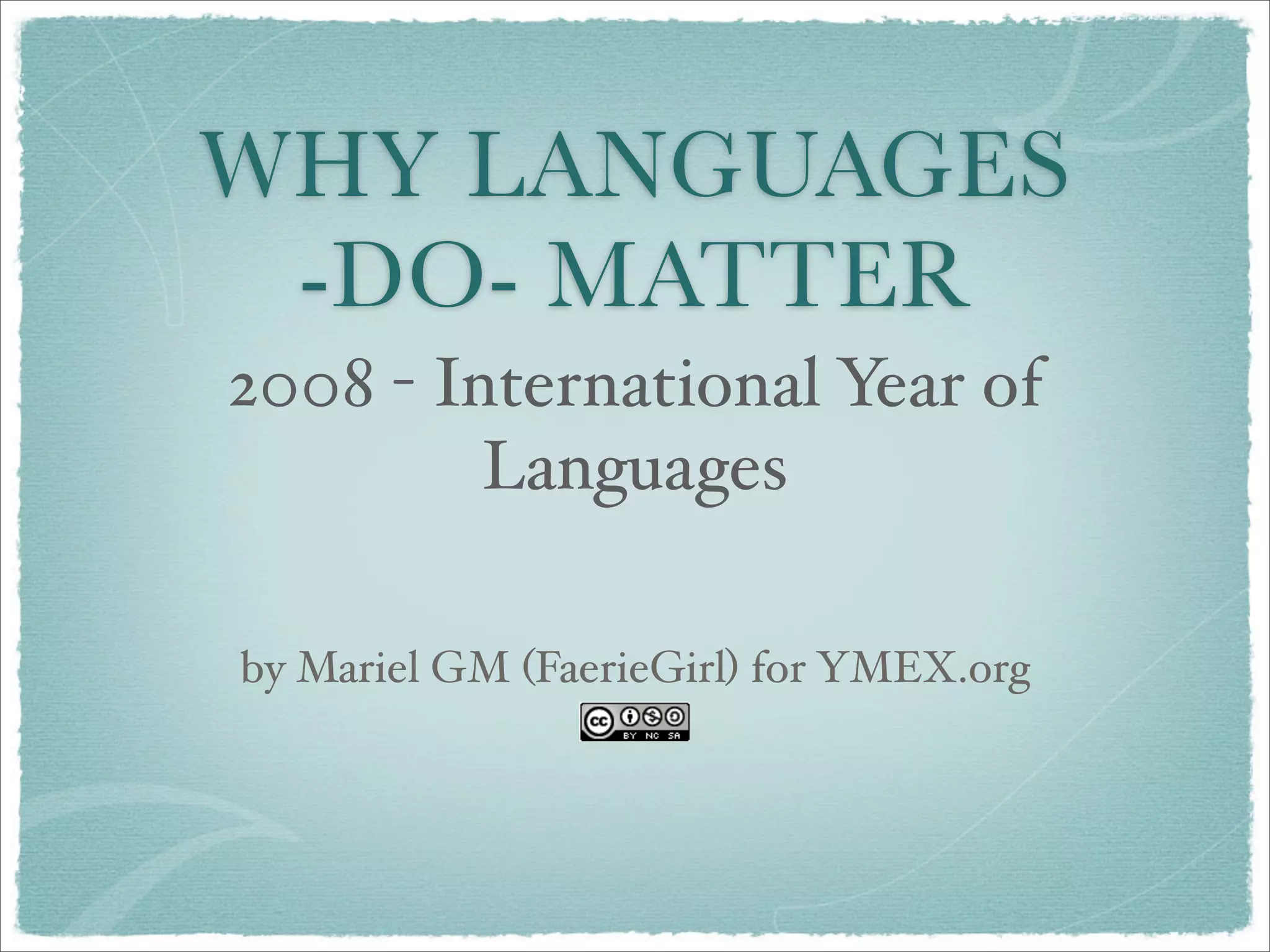 Why Languages Do Matter | PDF