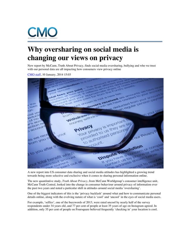 Why oversharing on Social Media is bad...for everyone | PDF