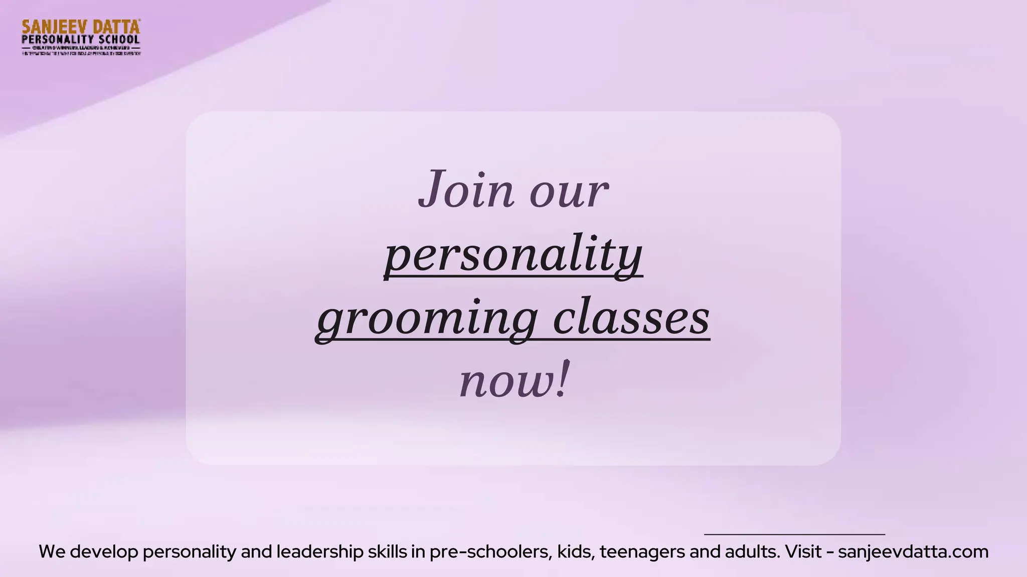 Why Personality Grooming Classes? | PPT