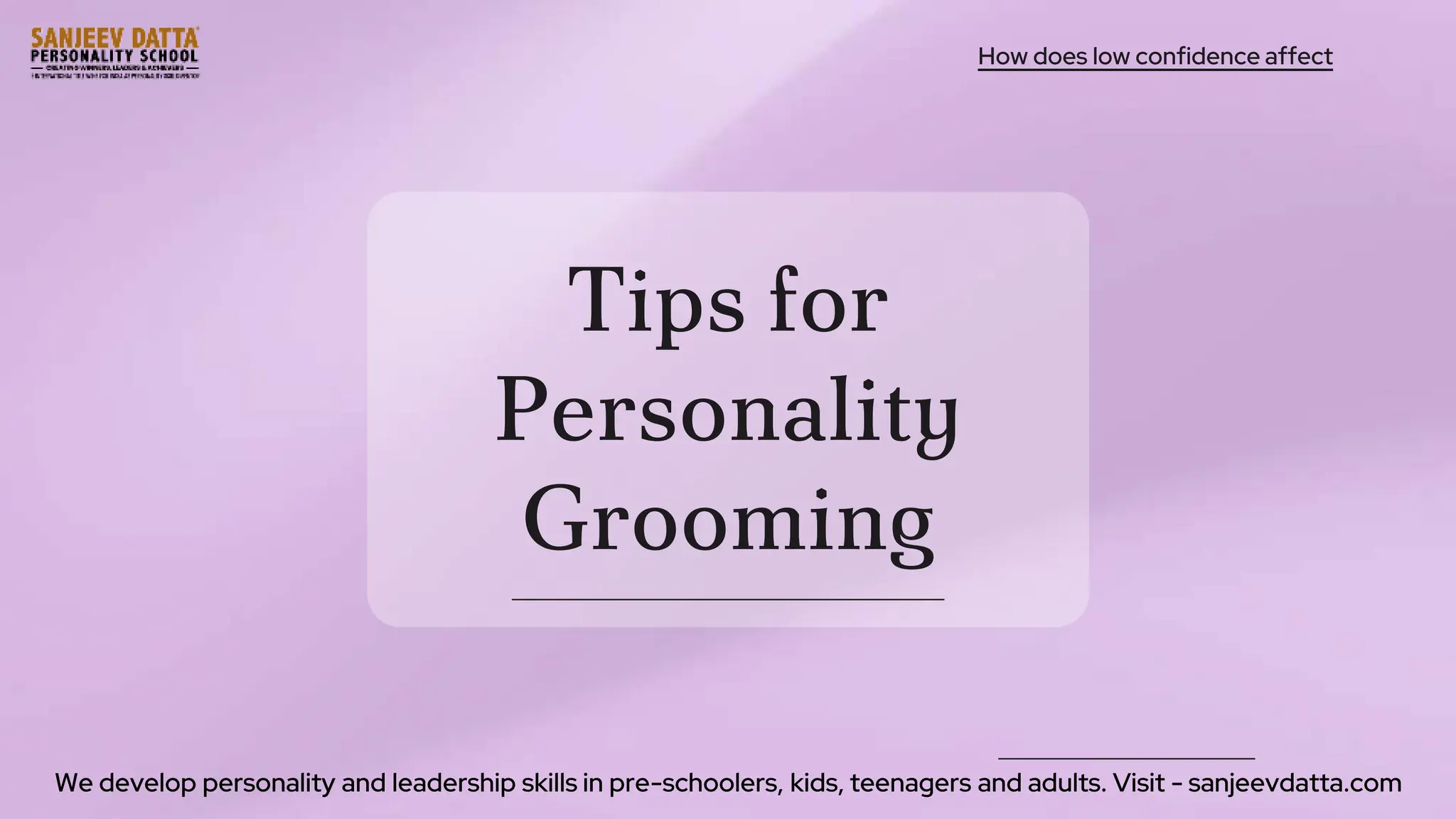 Why Personality Grooming Classes? | PPT