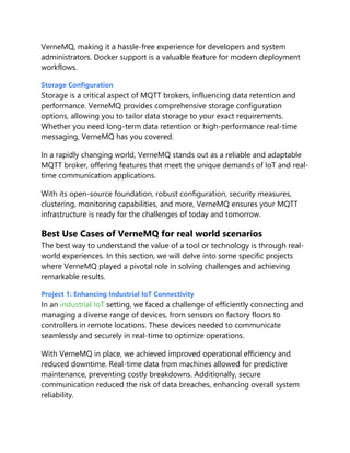 Why should we consider VerneMQ for MQTT Broker? | PDF