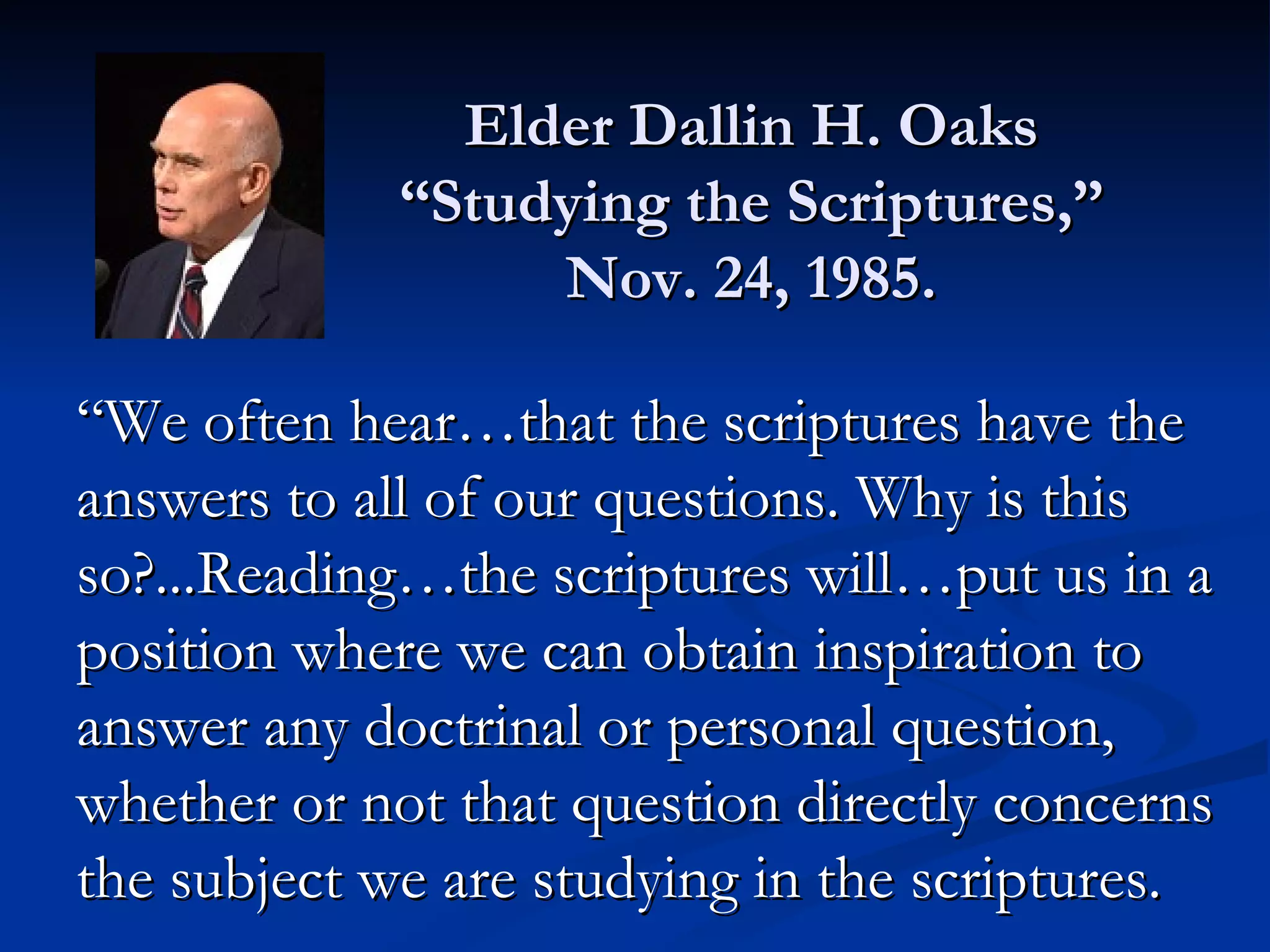 Why Study the Scriptures | PPT