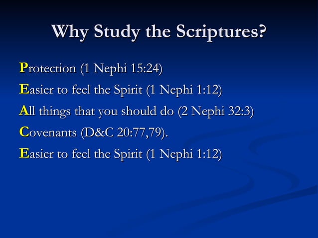 Why Study the Scriptures | PPT