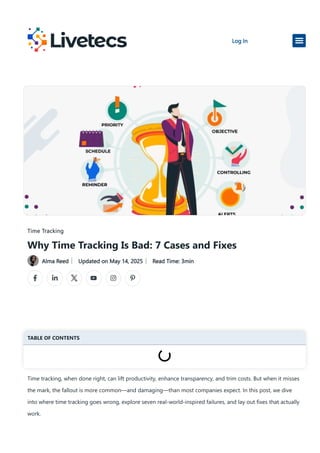 Why Time Tracking Is Bad: 7 Common Cases and Fixes | PDF