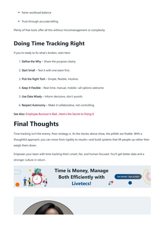 Why Time Tracking Is Bad: 7 Common Cases and Fixes | PDF
