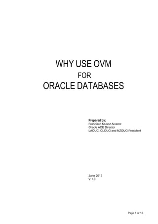 White Paper - Why Use Oracle VM for Oracle Databases | PDF