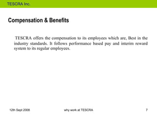 Why Work At Tescra ? | PPT