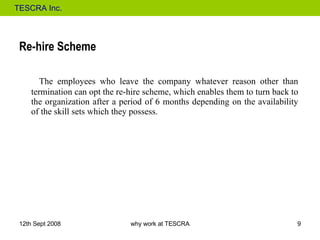 Why Work At Tescra ? | PPT
