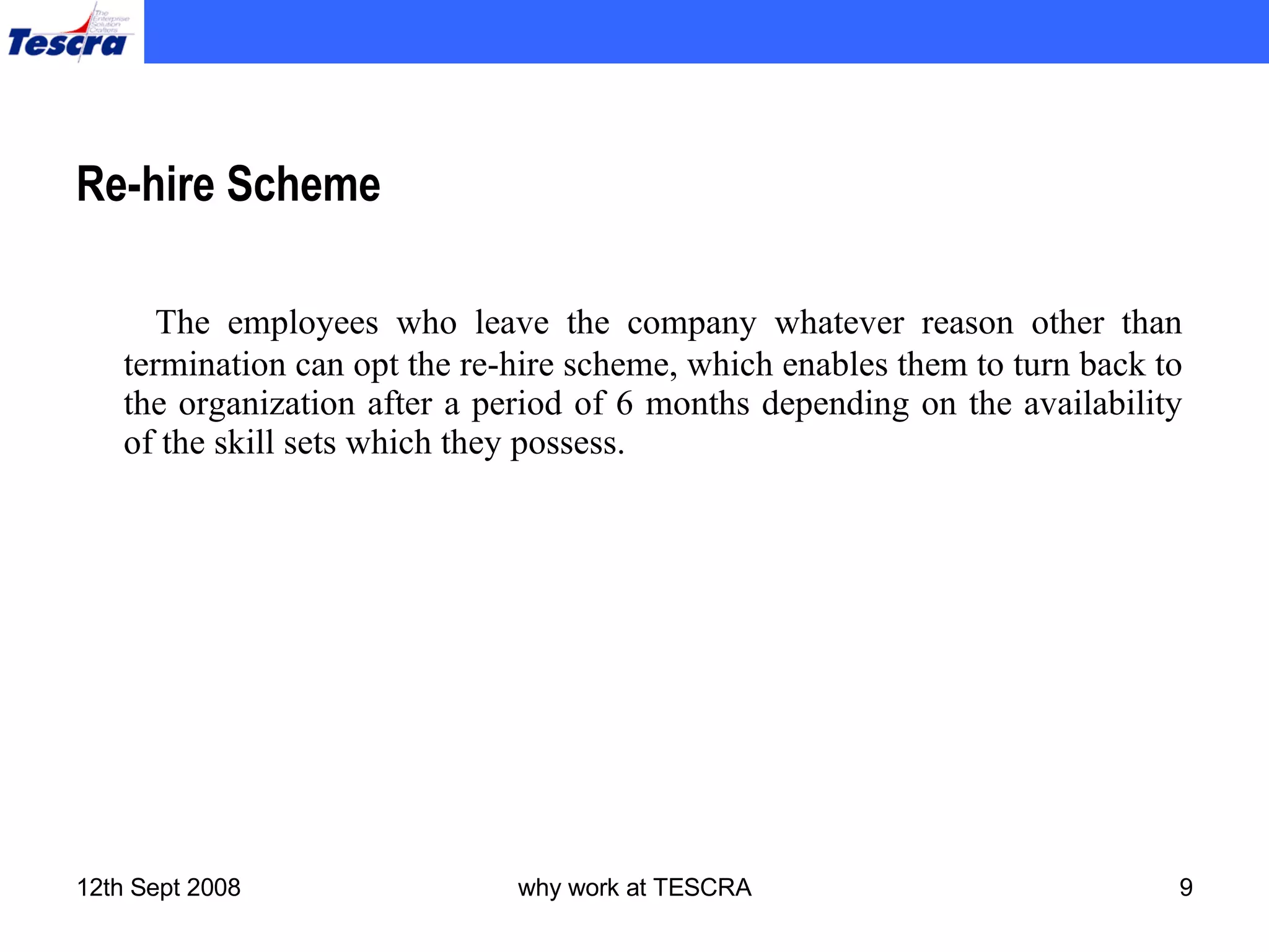 Why Work At TESCRA ? | PPT