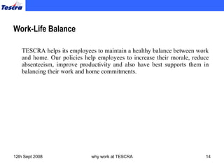 Why Work At TESCRA ? | PPT