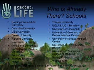 Why Work & Teach With Second Life | PPT