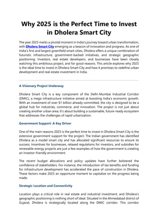 Why 2025 is the Perfect Time to Invest in Dholera Smart City.pdf