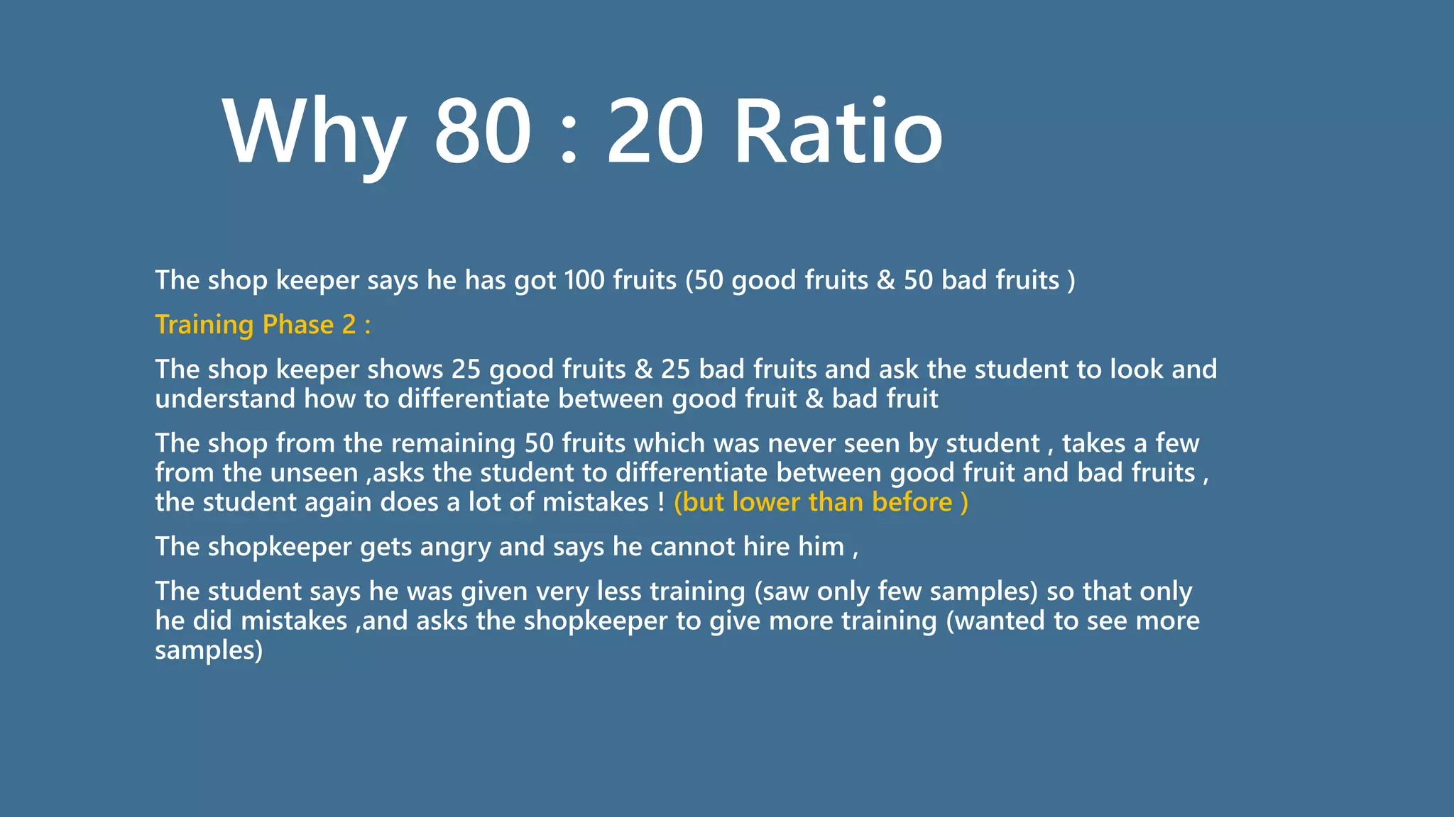 Why 80 20 ratio in data splitting | PPT