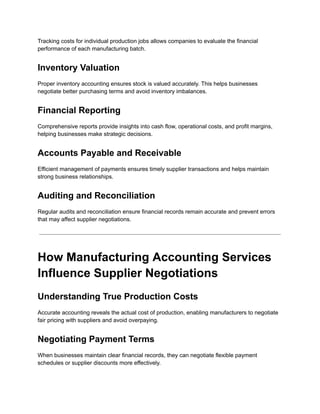 The Critical Role of Accurate Manufacturing Accounting in Supplier ...