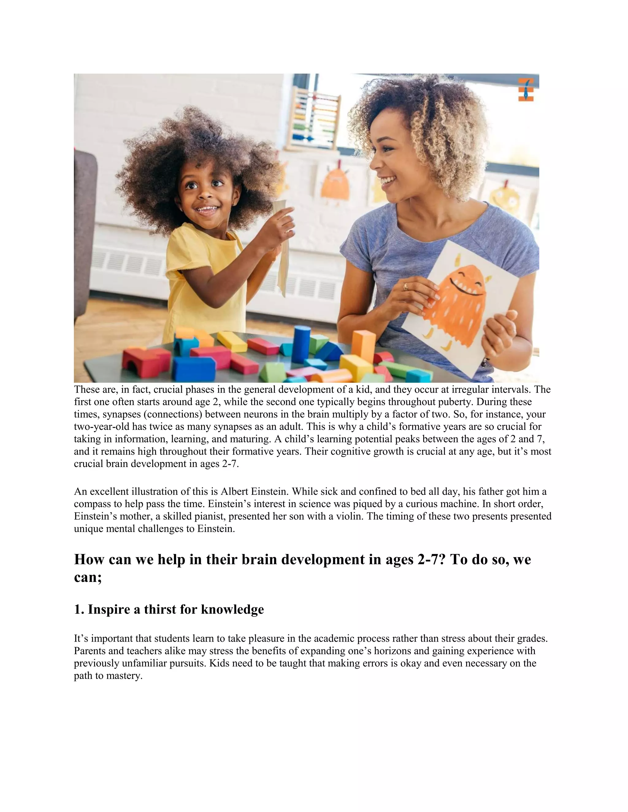 Why brain development in ages 2-7 Matter so much? | Future Education ...