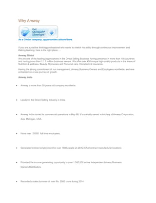WHY AMWAY | DOCX